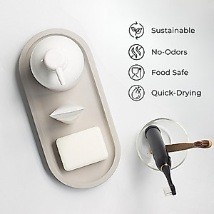 Selegna Diatomaceous Earth Stone Sink Tray - Quick Drying, Reversible Tray for Kitchen & Bathroom Countertop Organizer, Use as Bottle Drying Rack, Sink Caddy, Vanity Organizer, Tea Tray, Sponge Holder