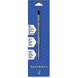 Waterman Ballpoint Pen Refill, Medium Point, Black Ink (834254)