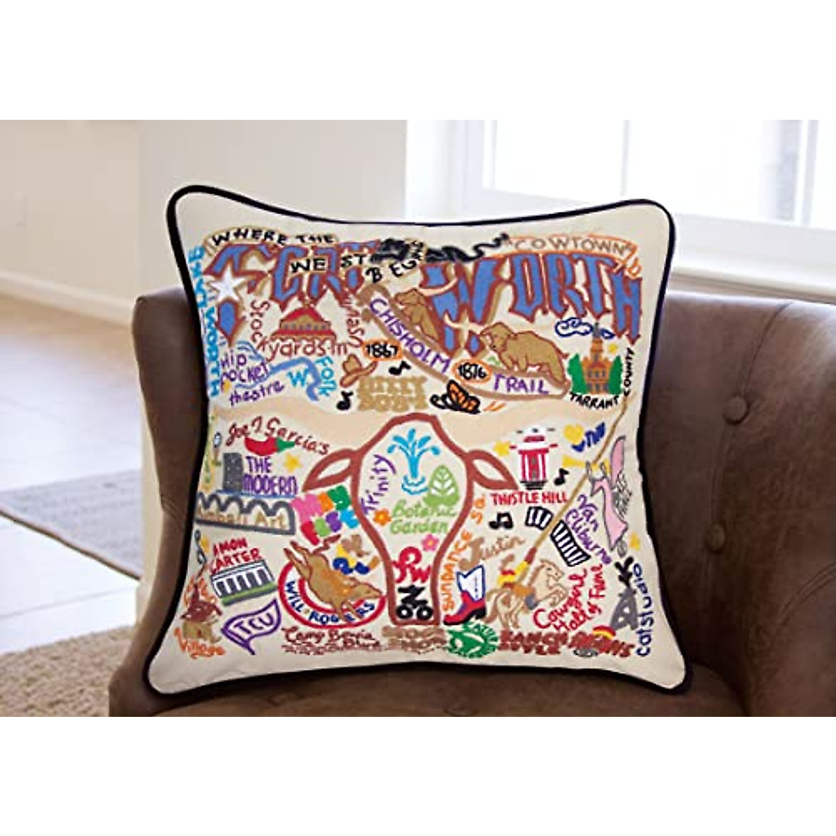 Catstudio Fort Worth Embroidered Decorative Throw Pillow