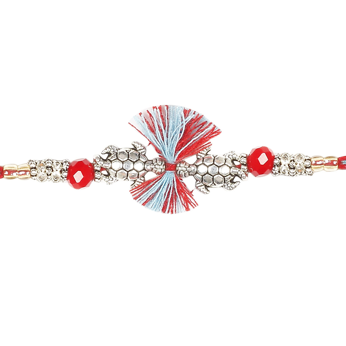 Ruci Store Fancy Silver Turtle Rakhi for Brother Raksha Bandhan Casting Metal Rakhi Lucky Charm Bracelet