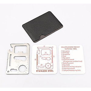 11 in 1 Function Credit Card Size Survival Pocket Tool (5-Pack)