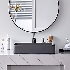 Cpingao Bathroom Vessel Sink Quartz Stone Vanity Sink Above Counter Bathroom Sink for Cabinet, Lavatory, Hotel Art Basin, Home Washing Basin with Pop Up Drain, Solid Surface Material in Matte Gray