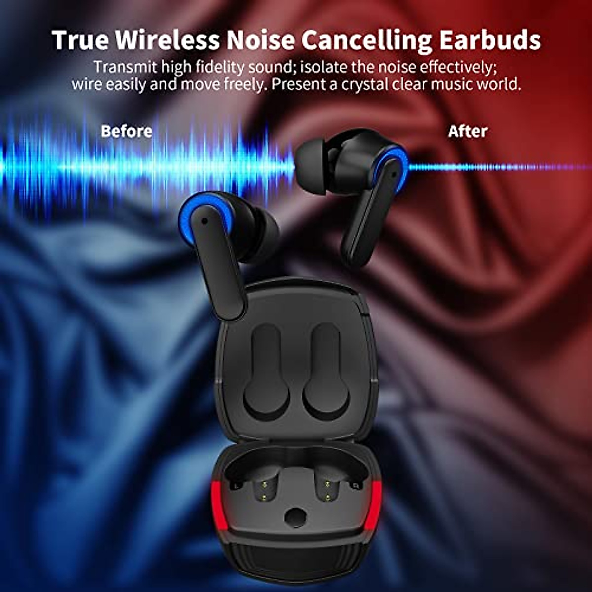 Bluetooth 5.3 Headphones for Samsung S22 S23 Ultra,True Wireless Noise Canceling Earbuds,Bluetooth Earbuds Earphones,Sweat Resistant,Built-in Microphone,Deep Bass for Galaxy S22 S21 S20 FE A53 A12 A13