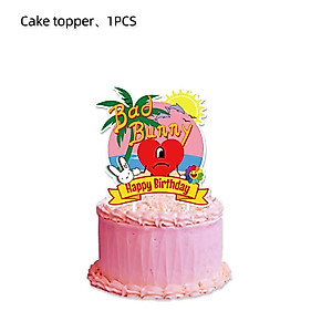 25PCS bunny rapper heart raBirthday Party Supplies,The bunny rapper heart Birthday Party Cupcake Toppers for Kids Gift Birthday Party Favors