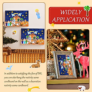 Yexiya 60 Sheets Christmas Nativity Stickers Make a Nativity Scene Sticker Kit Christmas Crafts for Religious Party DIY Nativity Stickers Nativity Scene Party Game for Xmas Supplies(Cute)