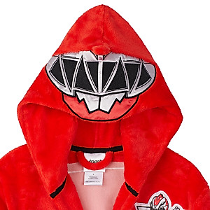 Power Rangers Little/Big Boy's Plush Fleece Robe (8, Red Ranger Dino Fury)