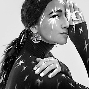 9 Pairs Bohemian Vintage Hoop Earrings Circle Tribal Earrings Swirl Spiral Hoop Earrings for Women, Silver