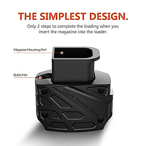 Ludex Magazine Speed Loader for Glock 9mm/.40.Fits Glock 17,18,19,22,23,24,26,27,34,35,45 and 47 (Black)