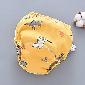 Ctskyte Baby Boys' Girls 5 Pack Toddler Potty Padded Pure Cotton Pee Training Underpants Waterproof Underwears 100 Yellow Animal Star Bear Elephant