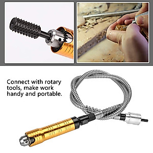 Electric Drill Grinder Tool, 0.5-6.5 Mm Chuck Handle 6Mm Flexible Flex Shaft Adapter Attachment Fit Electric Drill Grinder Tool for Detail Metal Engraving, Wood Carving, and Jewelry Polishing