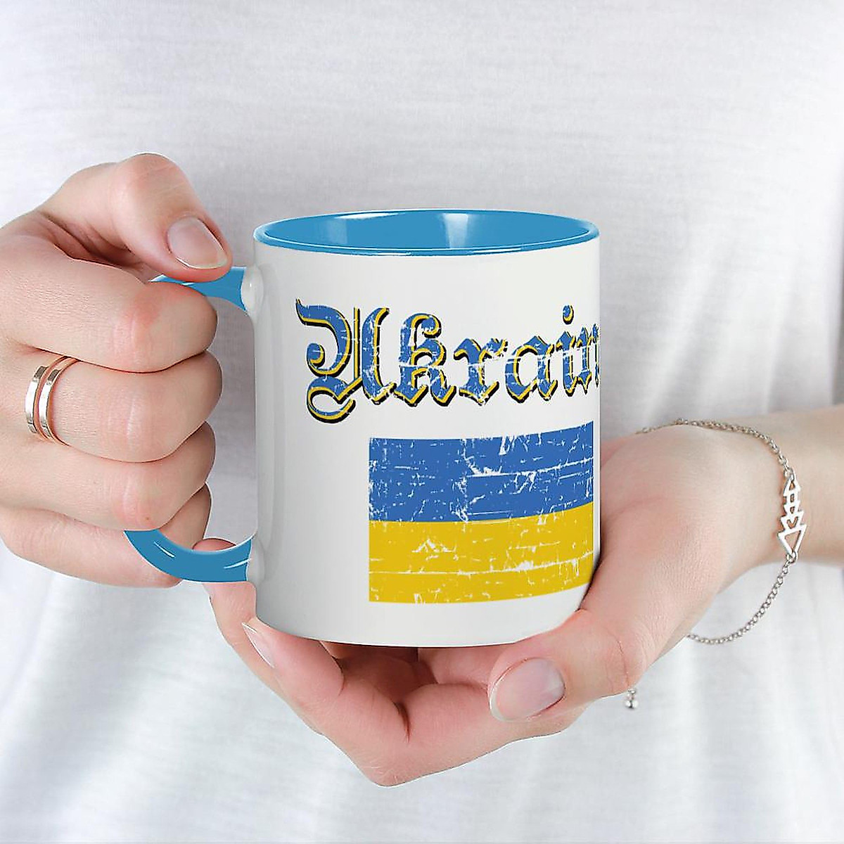 CafePress Ukrainian Flag Mug Ceramic Coffee Mug, Tea Cup 11 oz