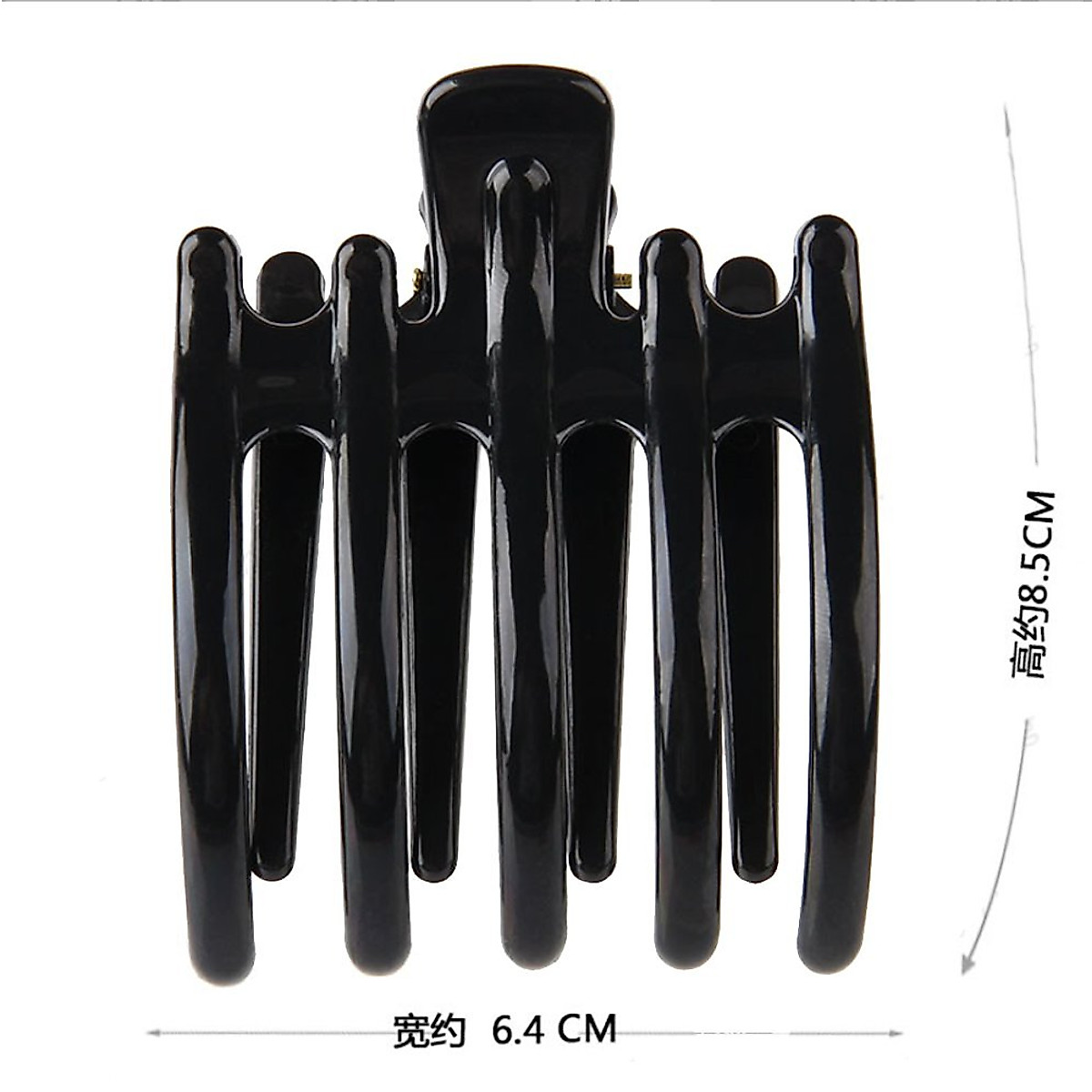 2Pcs Large Plastic Non-slip Hair Claw Clips Hairpin Clamp with Inner Teeth for Women Girls(Black+Brown)