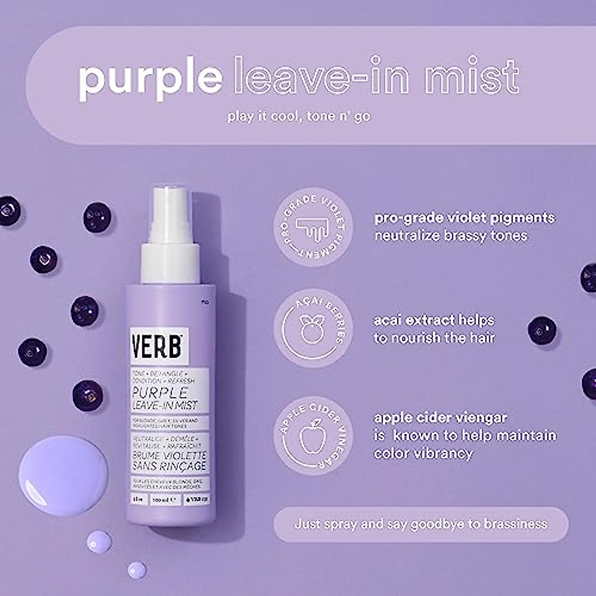 VERB Purple Leave-in Mist, 4 fl oz