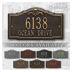 Whitehall™ Personalized Cast Metal Address plaque -THE GATEWOOD Plaque. Made in the USA. BEWARE OF IMPORT IMITATIONS. Display your address and street name.