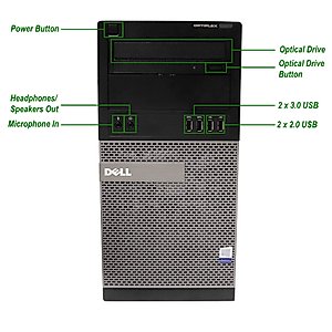 Dell OptiPlex Tower Computer Desktop PC, Intel Core i5 Processor, 8GB Ram, 128GB M.2 SSD + 1TB Hard Drive, WiFi & Bluetooth, HDMI, Nvidia GeForce GT 1030 4GB DDR4, Windows 10 (Renewed)