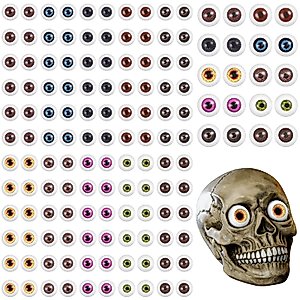 60 Pieces Halloween Eyeballs Props Plastic Scary Fake Eyeballs Party Decoration Eyeballs Halloween Decorative Eyes Horror Props with Clear Storage Box for Halloween Trick Party or Decor, 10 Colors