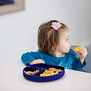 JULIAIRE Suction Plates for Baby - Toddler Plates - Suction Plates for Toddlers - Plates Divided Into 3-Portions - Baby Plates Microwave Dishwasher Safe
