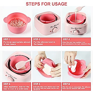 2 PCS Silicone Wax Warmer Liner Nonstick Wax Pot Replacement Wax Warmer Liner Bowl with Wax Spatula, Heat Safe,Easy Clean,Reusable & Foldable Waxing Liner for All Kinds of 16oz Wax Heater Machine