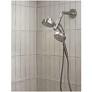KOHLER 23219-BV Purist 2-in-1 Multi Function Shower Kit with SHOWERHEAD & HAND SHOWER, Full Coverage & Rotating Rail, Vibrant Brushed Bronze, 2.5 GPM