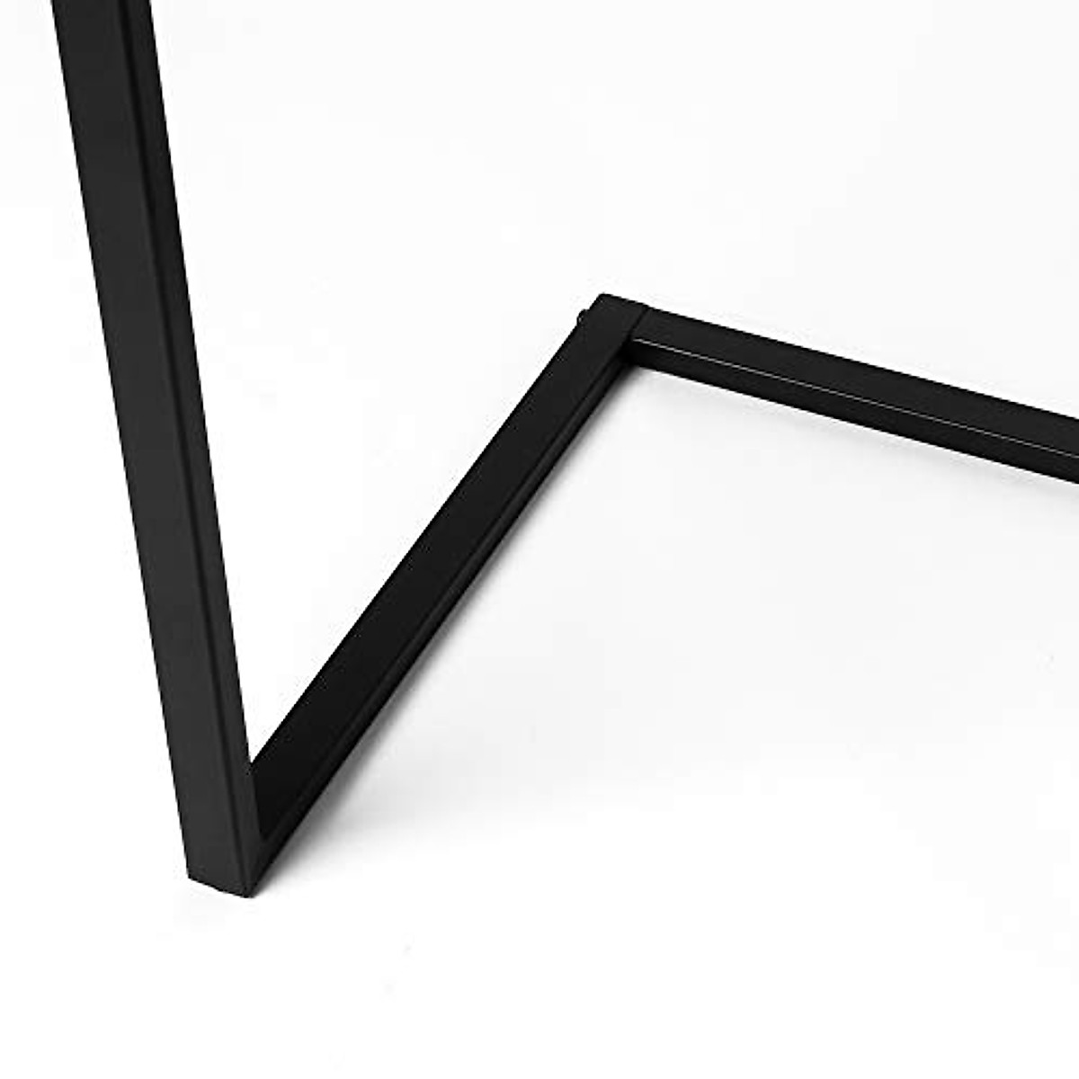 American Art Decor Black Mobile, Portable, & Compact Home Office C-Shaped Desk