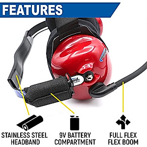 Rugged NASCAR Linkable Behind The Head Headsets for Race Fan Racing Radios Electronics Communications – Connects to Scanners