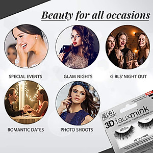 Ardell False Eyelashes 3D Faux Mink 854, 4 pairs
