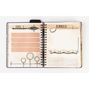 Conquest Journals Harry Potter Time is of The Essence Undated Spiral Planner, Vertical Format, Wrapped Book Board Cover, Spiral Bound, 5 Sticker Sheets, Elastic Closure Strap, Bookmark, 7.75"x9.25"