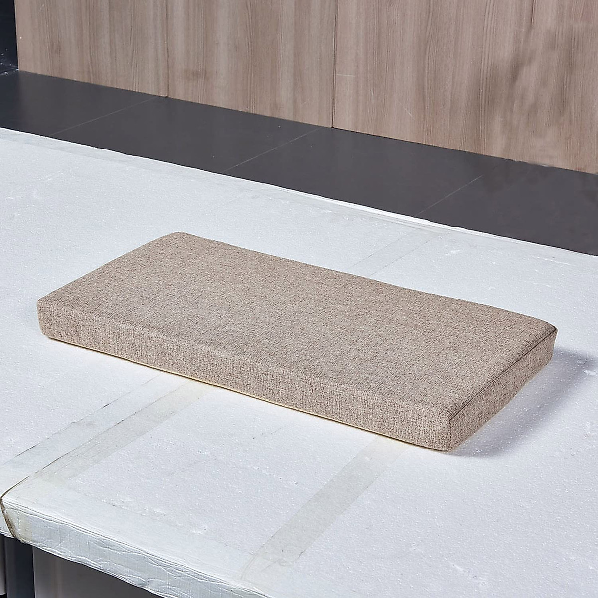 Piano Bench Cushions with Non Slip for Indoor Shoe Storage, Window Seat, Patio Seating, Dining Settee Bench Pad 30x14 inch, Khaki