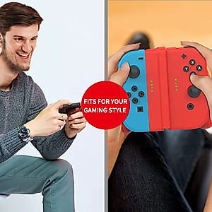 Switch Joycons Detchable Grip Compatible with Nintendo Switch/Switch OLED JoyCons Controllers,Nintendo switch accessories-Red