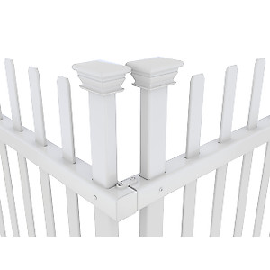 41in H x 44in W (2 Panels) No Dig Zippity Burbank Fence Panel Kit, No Dig Fence Panels, White Vinyl Fences for Yard, Temporary Fence for Backyard, White Picket Fence Garden Border, DIY Fence ZP19057