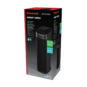 Honeywell InSight HEPA Air Purifier with Air Quality Indicator and Auto Mode, for Large Rooms (200 sq. ft), Black - Wildfire/Smoke, Pollen, Pet Dander, and Dust Air Purifier,HPA180B (Renewed)