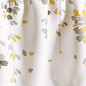 Lush Decor Weeping Flowers Window Valance for Kitchen, Living, Dining Room, Bedroom, Valance, Yellow & Gray