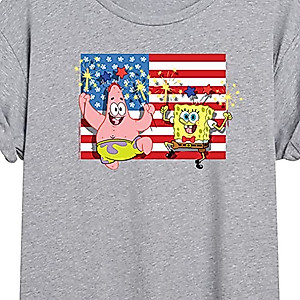 HYBRID APPAREL - Spongebob Squarepants - Patrick Sparkers Flag - Women's Oversized T-Shirt - Size 2 X-Large