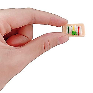 Anrher 100pcs Miniature Foods Hamburg French Fries Sushi Decoration Mixed Resin Sets for Adults Kids Doll House Pretend Kitchen Play Cooking Game Toys DIY Birthday Party Present¡­