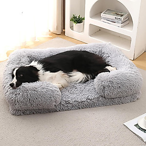 Dog Beds for Large Dogs, Orthopedic Dog Bed for Medium Large Dogs, Non-Slip Bottom and Egg-Crate Foam Big Dog Sofa Bed with Washable Removable Cover