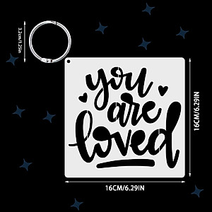 16 Pieces Stencils for Painting Inspirational Word Stencil Kit Motivational Stencils Reusable Polyester Film Template Stencils with Open Ring for Painting on Wood Wall Home Decor(6.3 x 6.3 Inches)