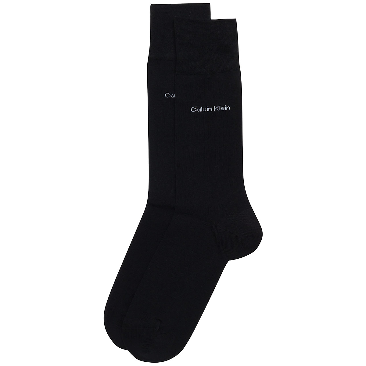 Calvin Klein Men's Dress Socks - Luxury Egyptian Cotton Blend Crew Socks (2 Pair), Size 7-12, All Black