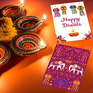 ceiba tree Happy Diwali Cards Assortment Diwali Greeting Cards Bulk with Envelopes