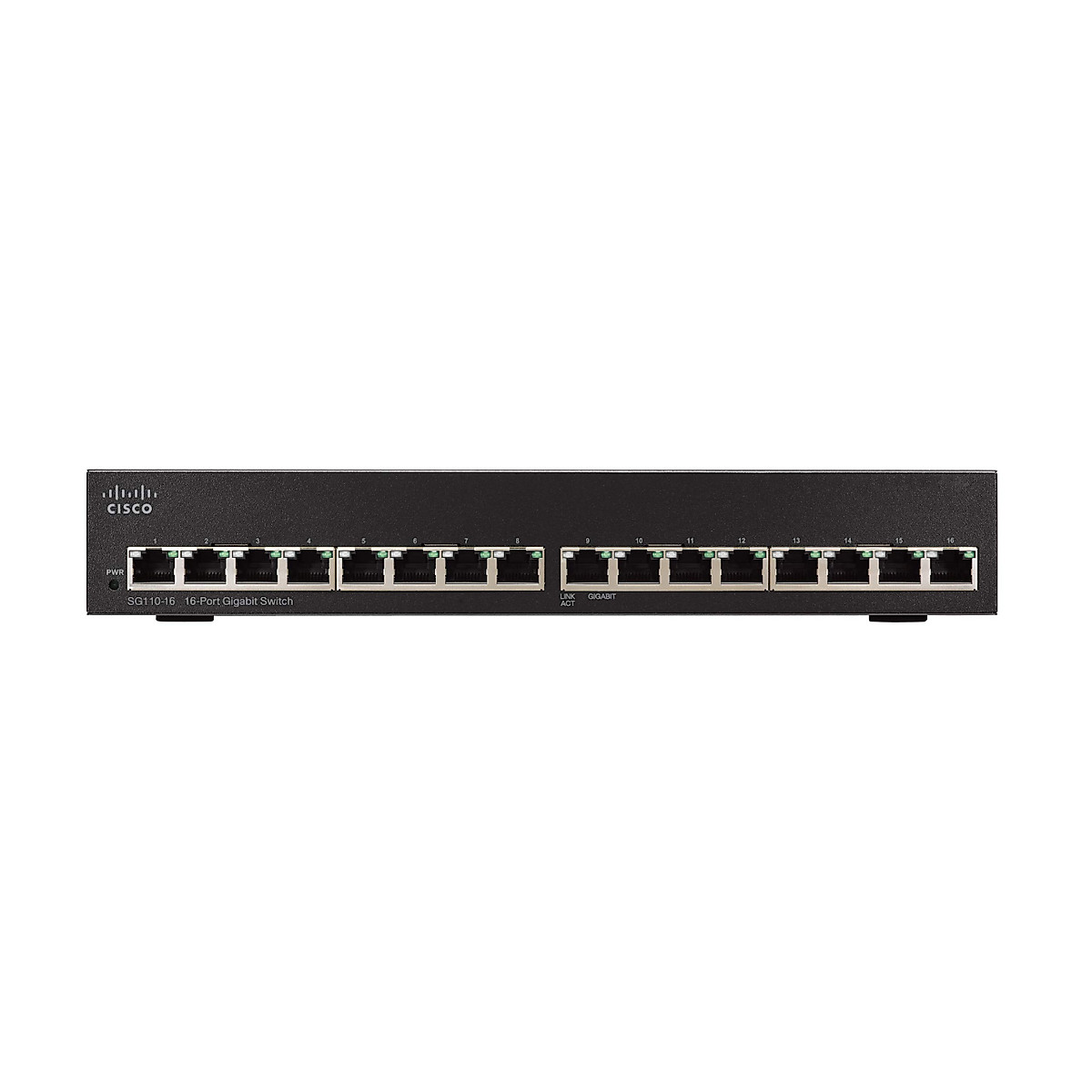 Cisco SG110-16 Unmanaged Switch | 16 Gigabit Ethernet (GbE) Ports | Limited Lifetime Protection (SG110-16-NA)