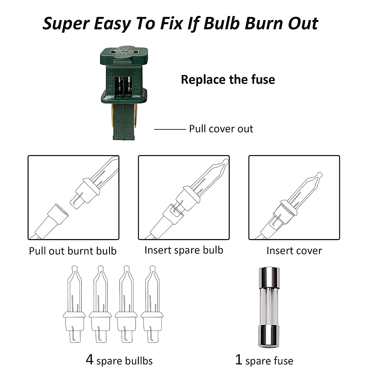 Warm White Christmas Lights, 2 Pack Total 40FT 200 Count Incandescent Christmas Mini Tree String Lights, Waterproof Christmas Decorations for Outdoor Indoor Xmas Patio Home Party Garden Yard Decor