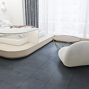 VEELIKE 12''x12'' Peel and Stick Floor Tile Grey Concrete Vinyl Floor Tile 24 Pack Stick on Tile Flooring Waterproof Self Adhesive Removable Grey Vinyl Floor Tile Sticker for Bathroom Bedroom Kitchen