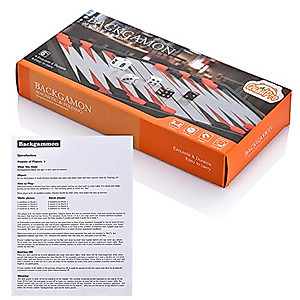 QuadPro Magnetic Backgammon Board Game Set with Folding Board Travel Games for Kids and Adults