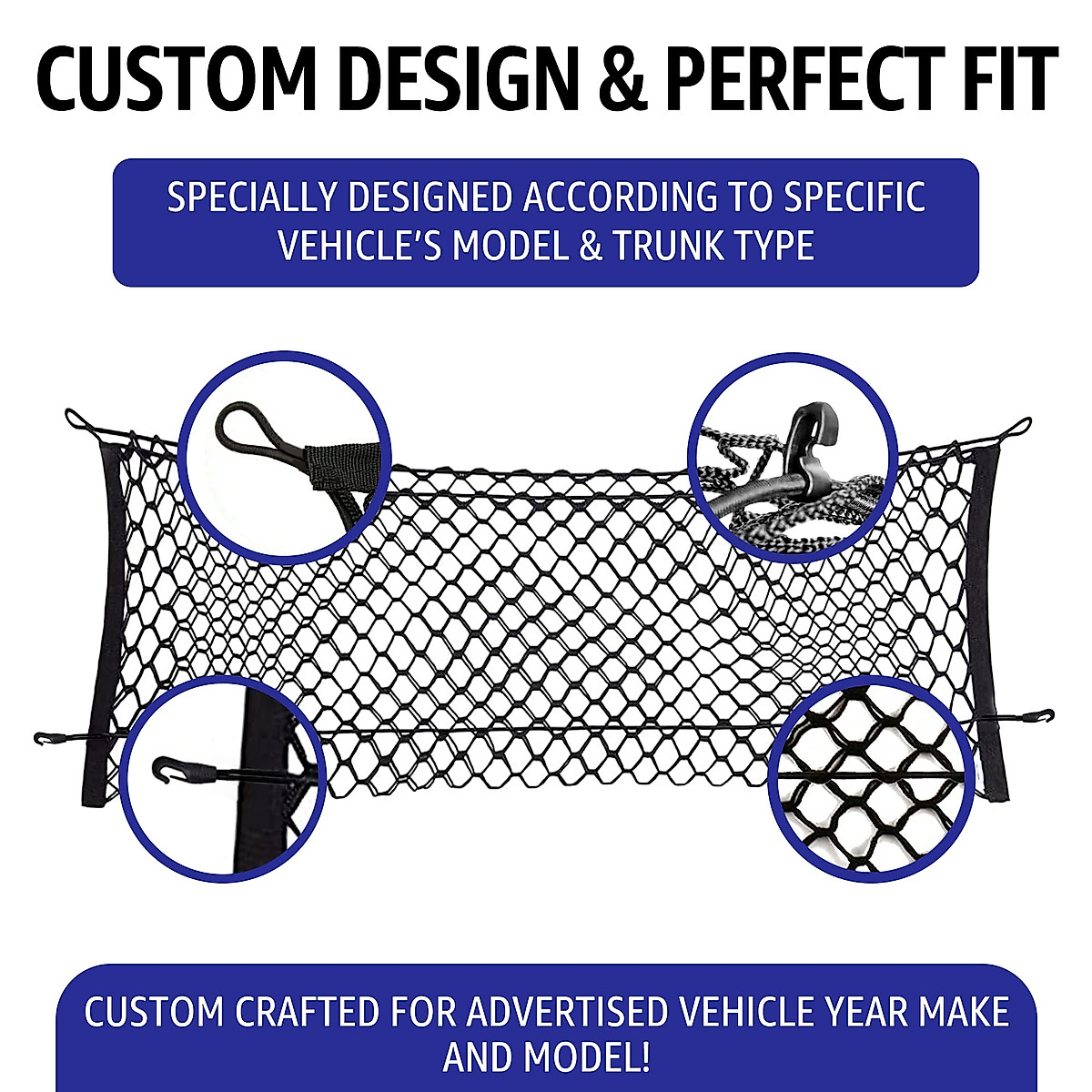 Envelope Style Trunk Mesh Cargo Net for Ford Explorer Base ST XLT 2020-2023 - Car Accessories - Premium Trunk Organizers and Storage - Cargo Net for SUV - Vehicle Carrier Organizer for Ford Explorer