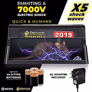 Ebung Electric Mouse Trap and Rat, Rodent, Chipmunk Zapper That Work— Instant and Humane Rodent Mice Killer – Powerful 7000 V Electrical Beam – Mess-Free Operation – Works Safe and Durable