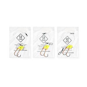 3 Pack Pompano Rigs Pro-Tec Coated Circle Hooks Surf Fishing Rigs Hand-Tied (Chartreuse)