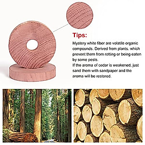 GOGOUP Cedar Rings for Hangers, Cedar Blocks for Clothes Storage 100% Natural Aromatic Cedar Wood for Closets and Drawers 24-Pack