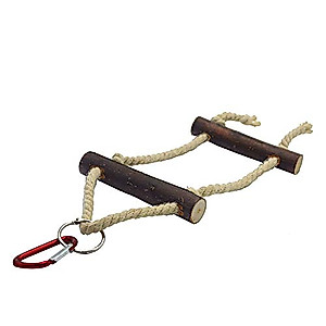 shlutesoy Pet Supplies Animals Toys Bird Climb Hanging Toy Log Standing Bar Stick Ladder Rope Pet Cage Decor Wood Color