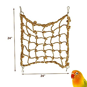 Tfwadmx Bird Climbing Rope Net Parrot Perch Climbing Rope Ladder Parakeet Cage Hanging Toys for Small Animal Hamster Rat Ferret Conures Lovebirds Canaries Finches