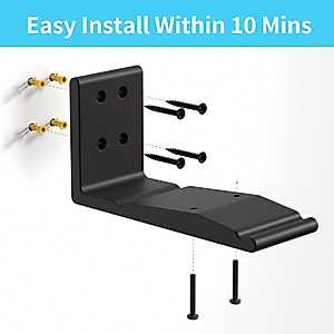 Heavy-Duty Metal Speaker Mount for Sonos Era 300 Wall Mount Bracket - Space Saving Speaker Wall Mount Shelf Compatible with Sonos Era 300 Mount for Better Sound, 2 Pack, Black