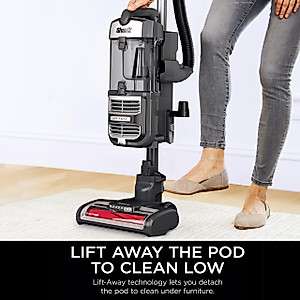 Shark UV730 Navigator Lift-Away Upright Vacuum, PowerFins HairPro Self-Cleaning Brushroll, HEPA Filter with Anti-Allergen Technology, LED Headlights, Swivel Steering, Gray (Renewed)